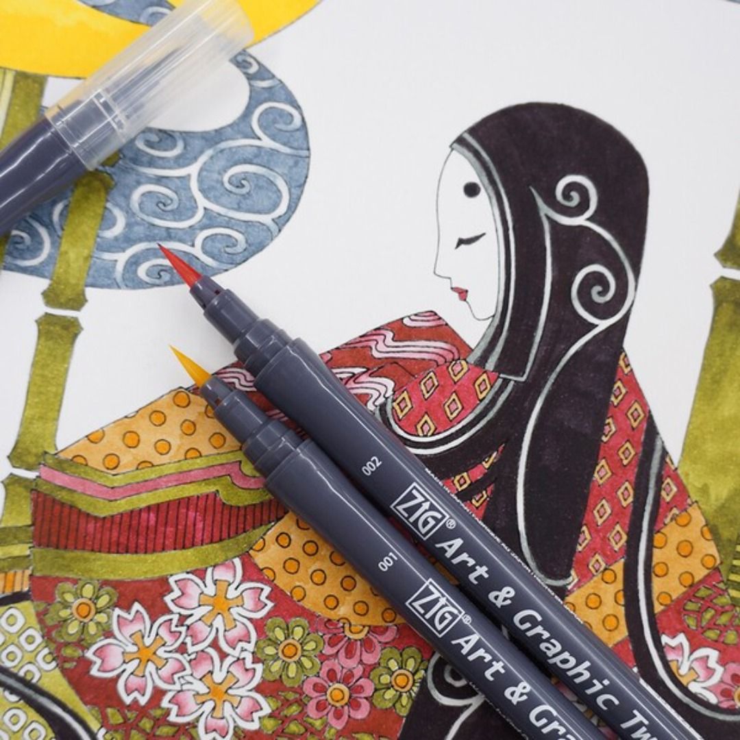 【日本製 ZIG Art & Graphic Twin RB+F 80 色套裝80顏色每組】, 興趣及遊戲, 書本 & 文具, 雜誌及其他 ...