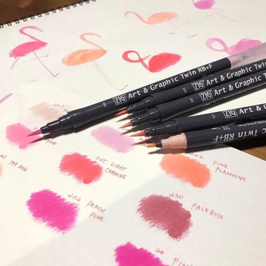 【日本製 ZIG Art & Graphic Twin RB+F 80 色套裝80顏色每組】, 興趣及遊戲, 書本 & 文具, 雜誌及其他 ...