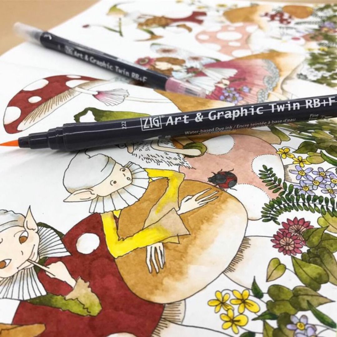 【日本製 ZIG Art & Graphic Twin RB+F 80 色套裝80顏色每組】, 興趣及遊戲, 書本 & 文具, 雜誌及其他 ...