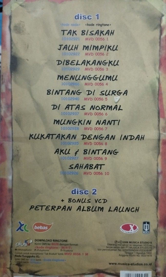 Album Alexandria Peterpan original ++ Ttd Personil, Musik & Media, CD ...