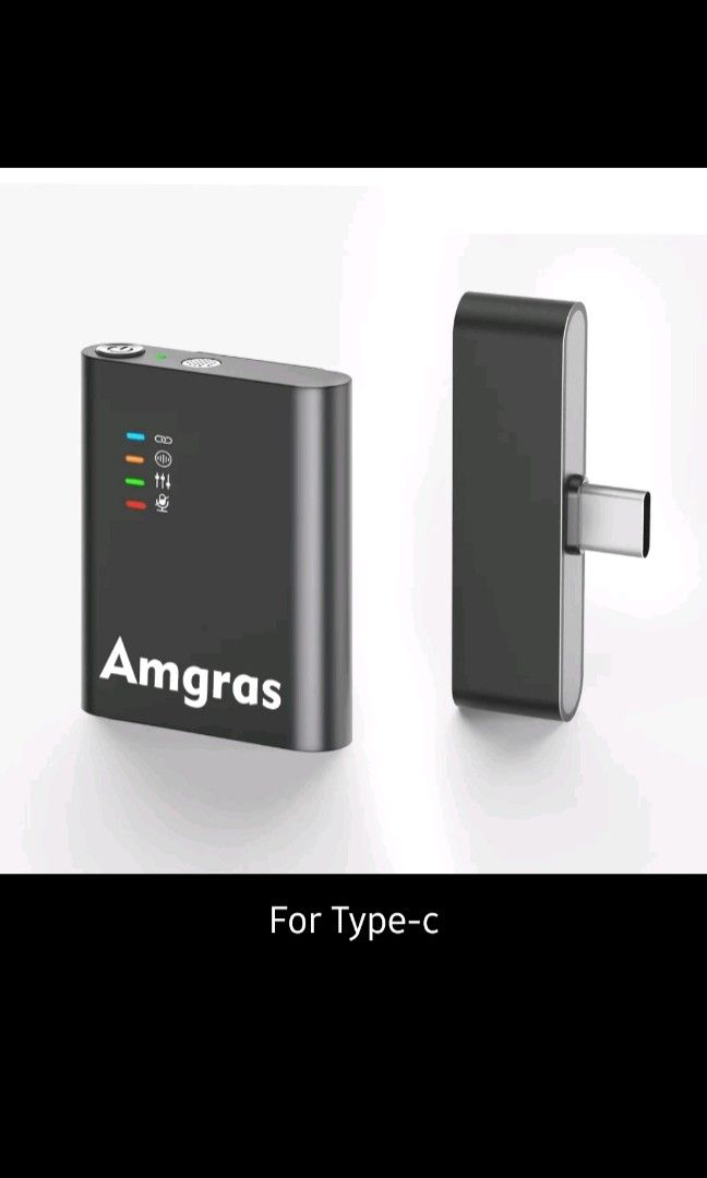 Amgras Wireless Microphone (Type C) NEW, Audio, Microphones on Carousell