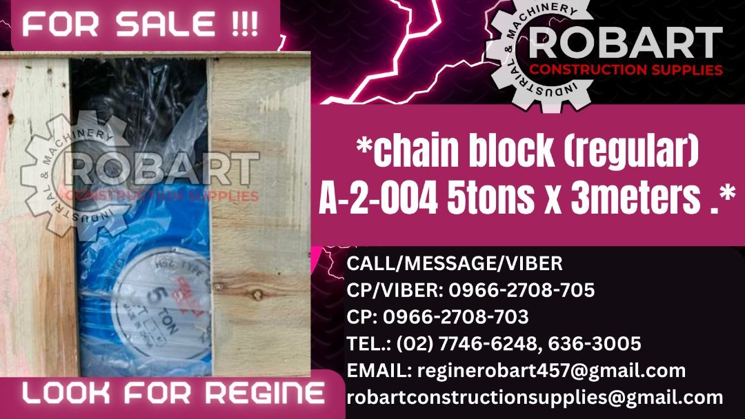 *chain block (regular) A-2-004 5tons x 3meters .*, Commercial ...