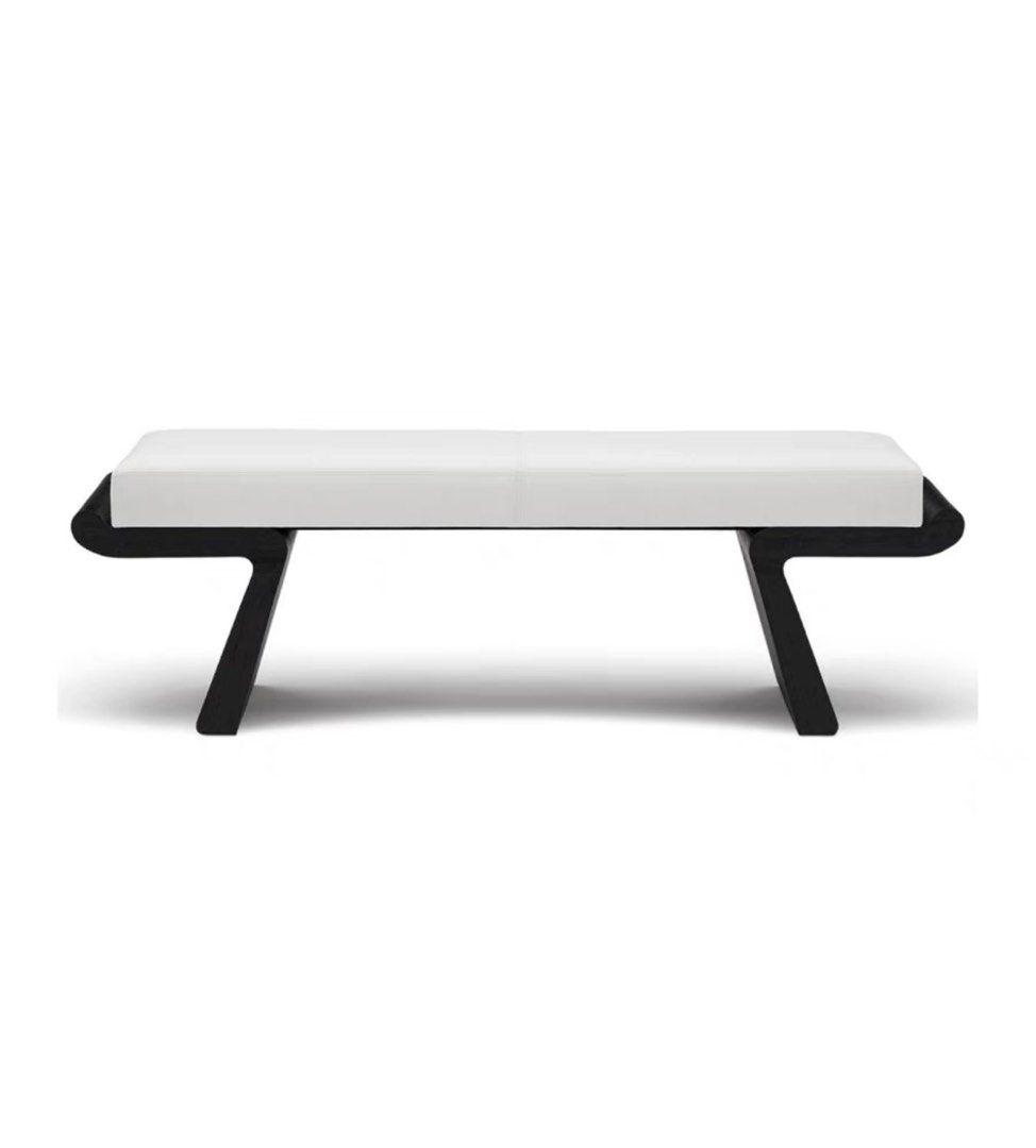 DION Modern Solid Wood Boucle Bench, Furniture & Home Living, Furniture ...