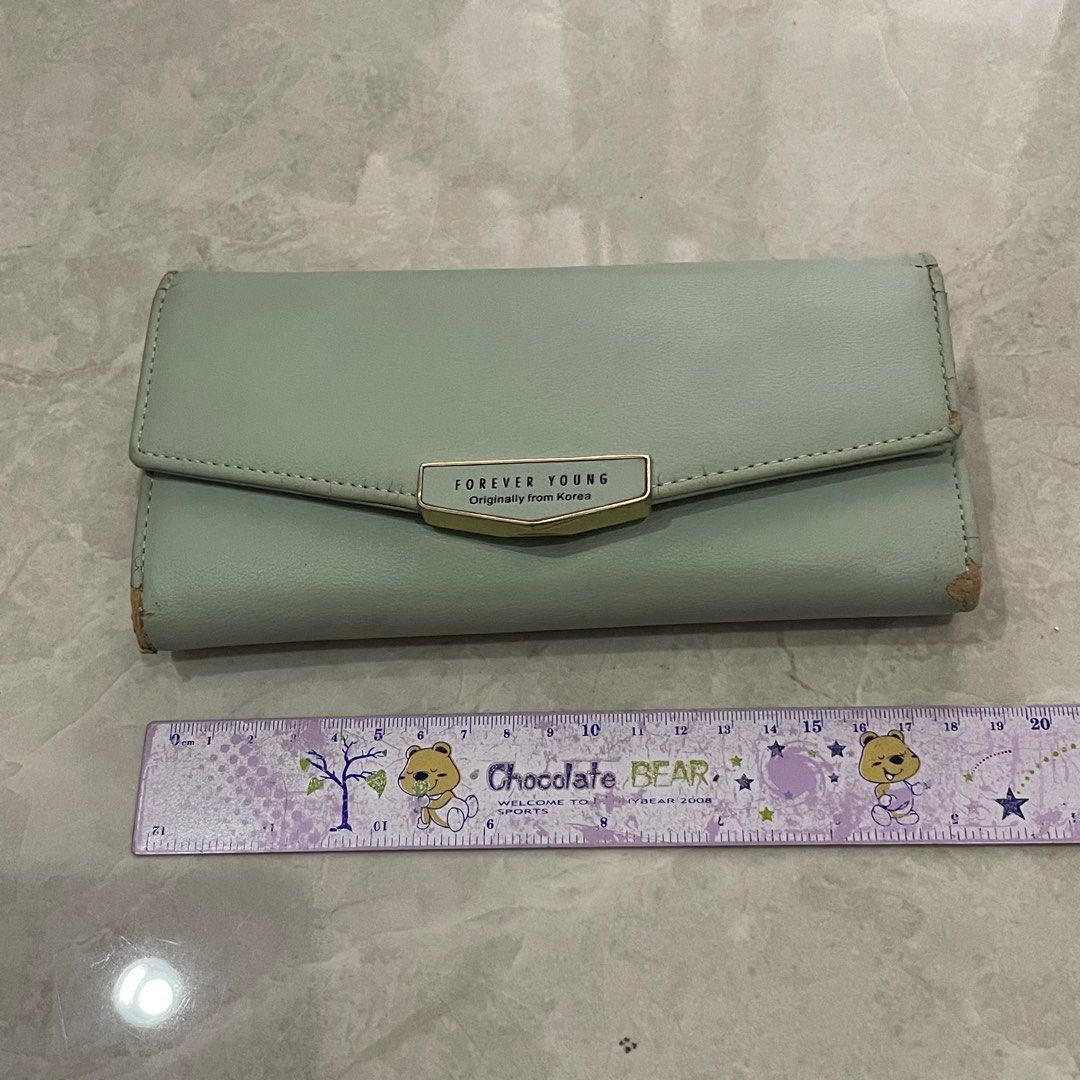 dompet forever young korea hijau, Fesyen Wanita, Tas & Dompet di Carousell