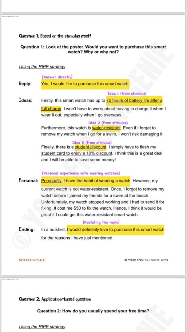 English Oral Practices P5/6 PSLE, Hobbies & Toys, Books & Magazines ...