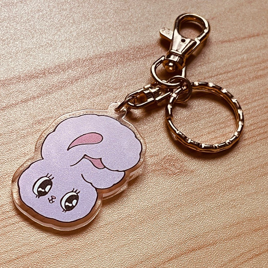 Esther Kim Bunny pink fluffy rabbit Korea kpop key chain accessory bag ...