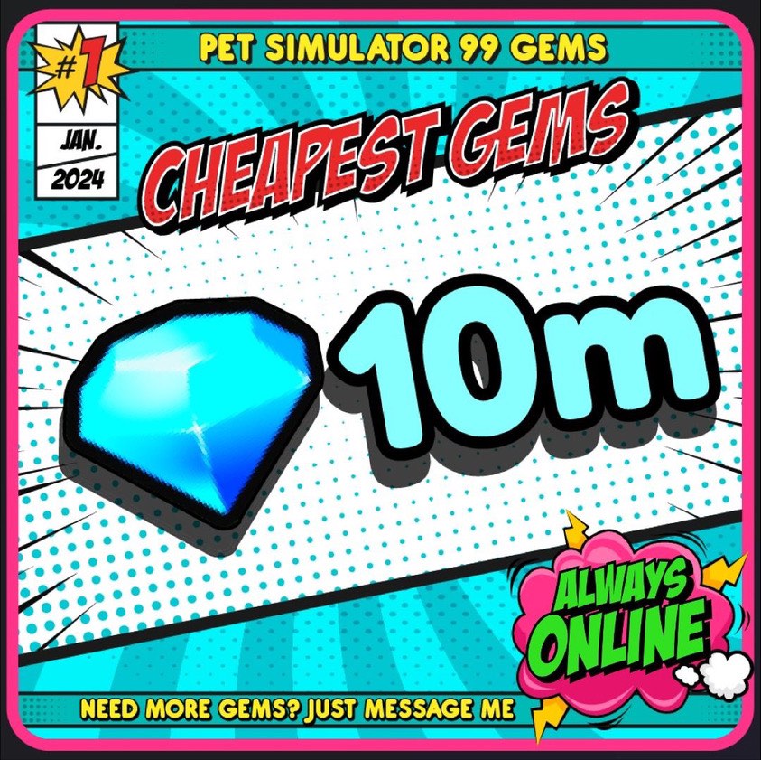 GEMS - PET SIMULATOR 99 - ROBLOX, Video Gaming, Gaming Accessories ...