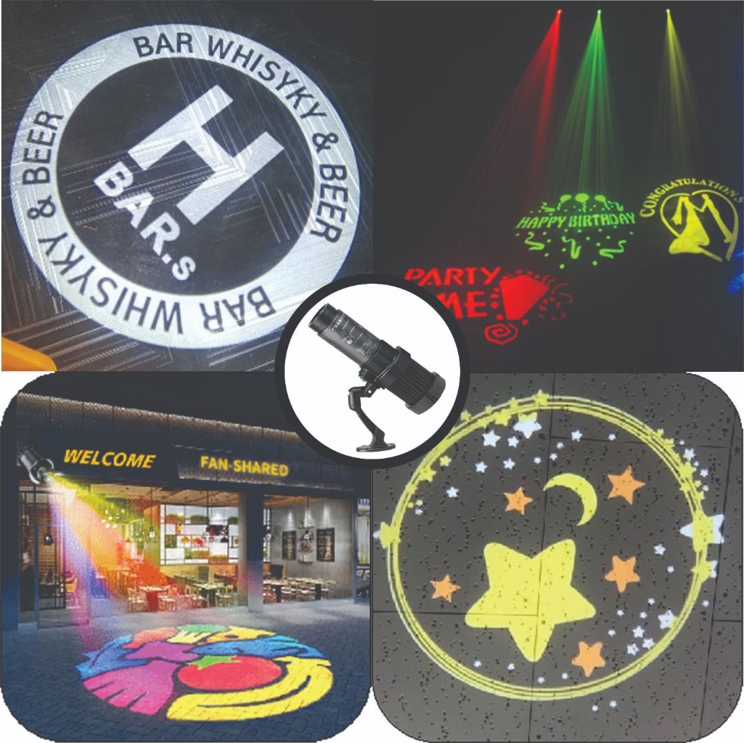 GOBO Logo Beam Projector - Floor Wall Ceiling Project Advertising LED ...