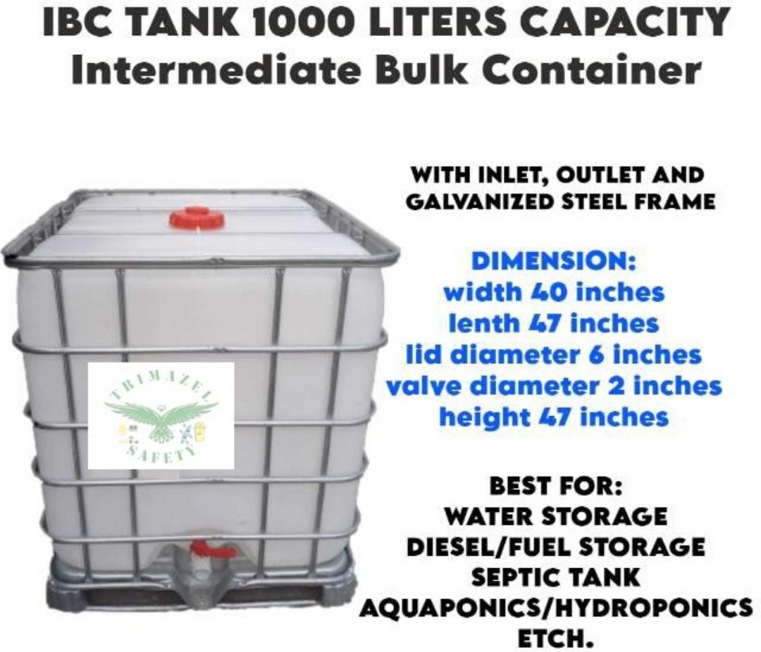 IBC TANK 1000 liters, Commercial & Industrial, Construction Tools ...