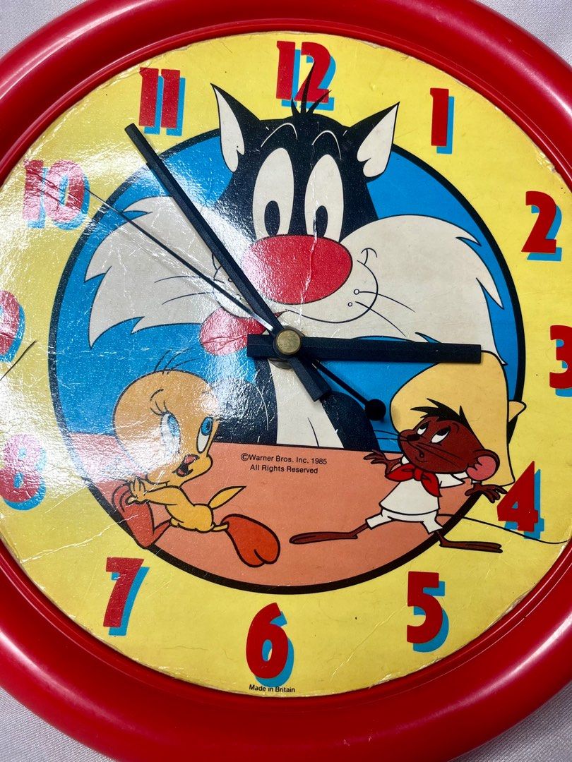 Looney Tunes Vintage 10" Clock TOX concept clock 1985 Tweetie And ...