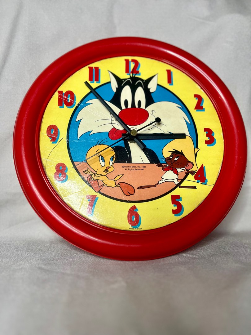 Looney Tunes Vintage 10" Clock TOX concept clock 1985 Tweetie And ...