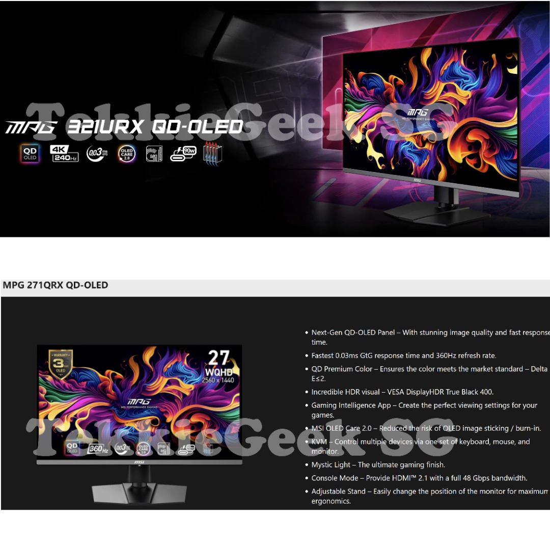 [MAR PROMO - SEE DESCRIPTION] MSI MPG 321URX QD-OLED 32" 4K UHD QD OLED ...