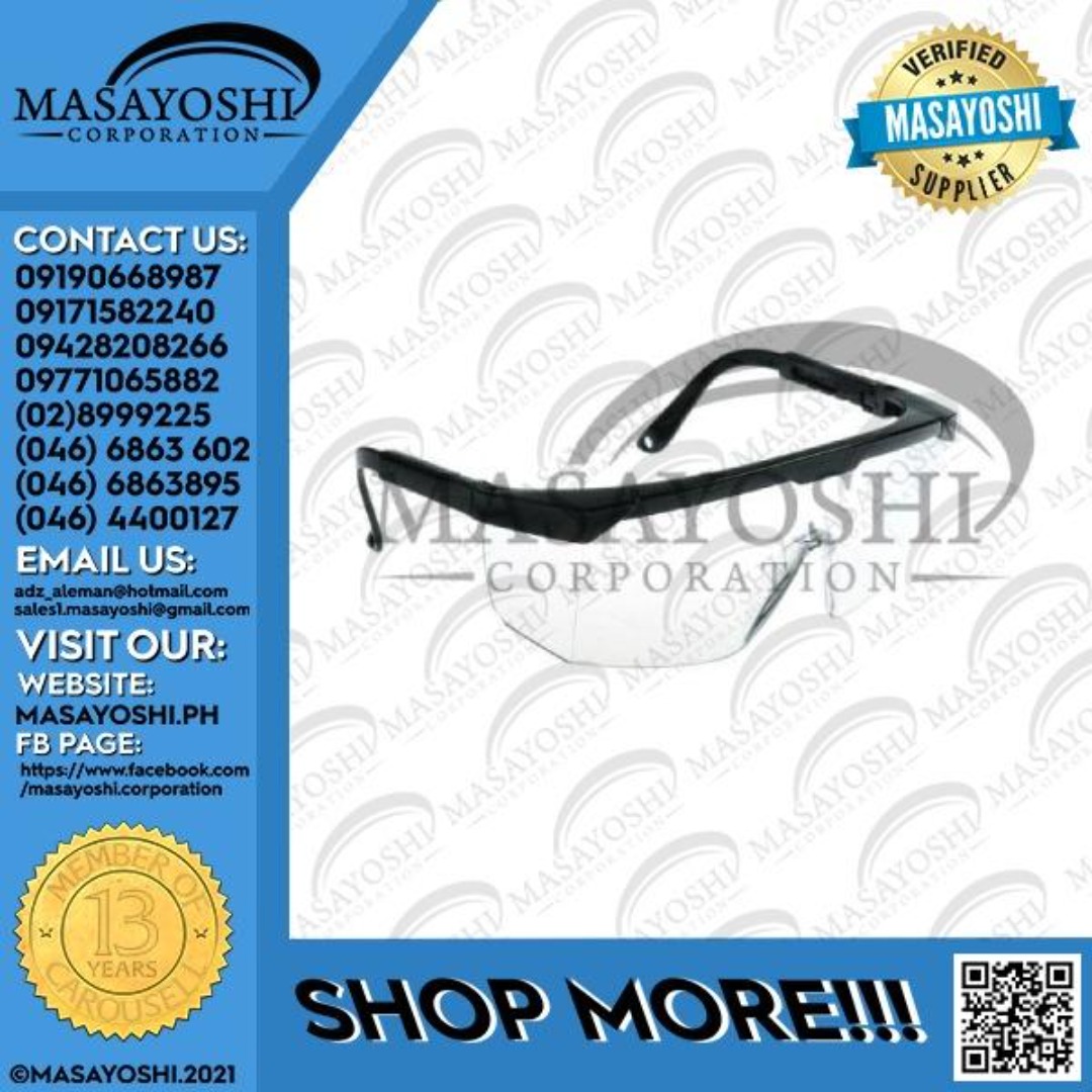 Meisons Safety Goggles spectacle side wall type clear lens normal ...