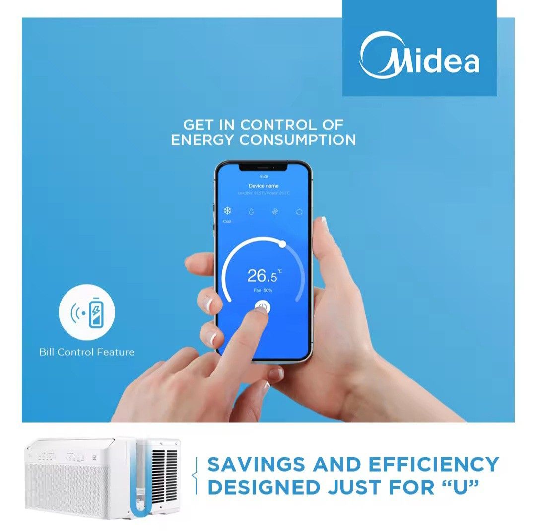 MIDEA U SHAPE FULL DC INVERTER WINDOW TYPE AIRCON 1HP, TV & Home ...