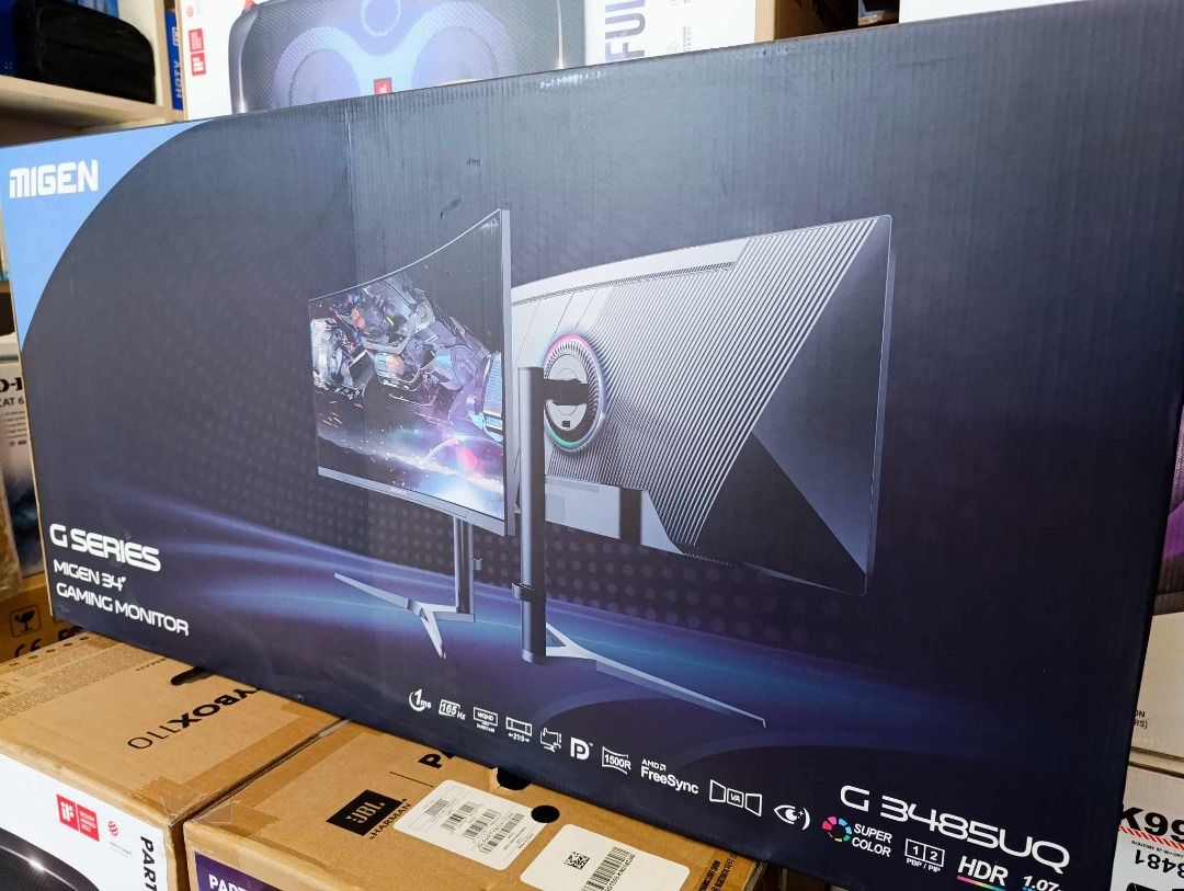 MIGEN G3485UQ 34" CURVED LED/VA/1MS/165HZ GAMING MONITOR 4K RESOLUTION ...