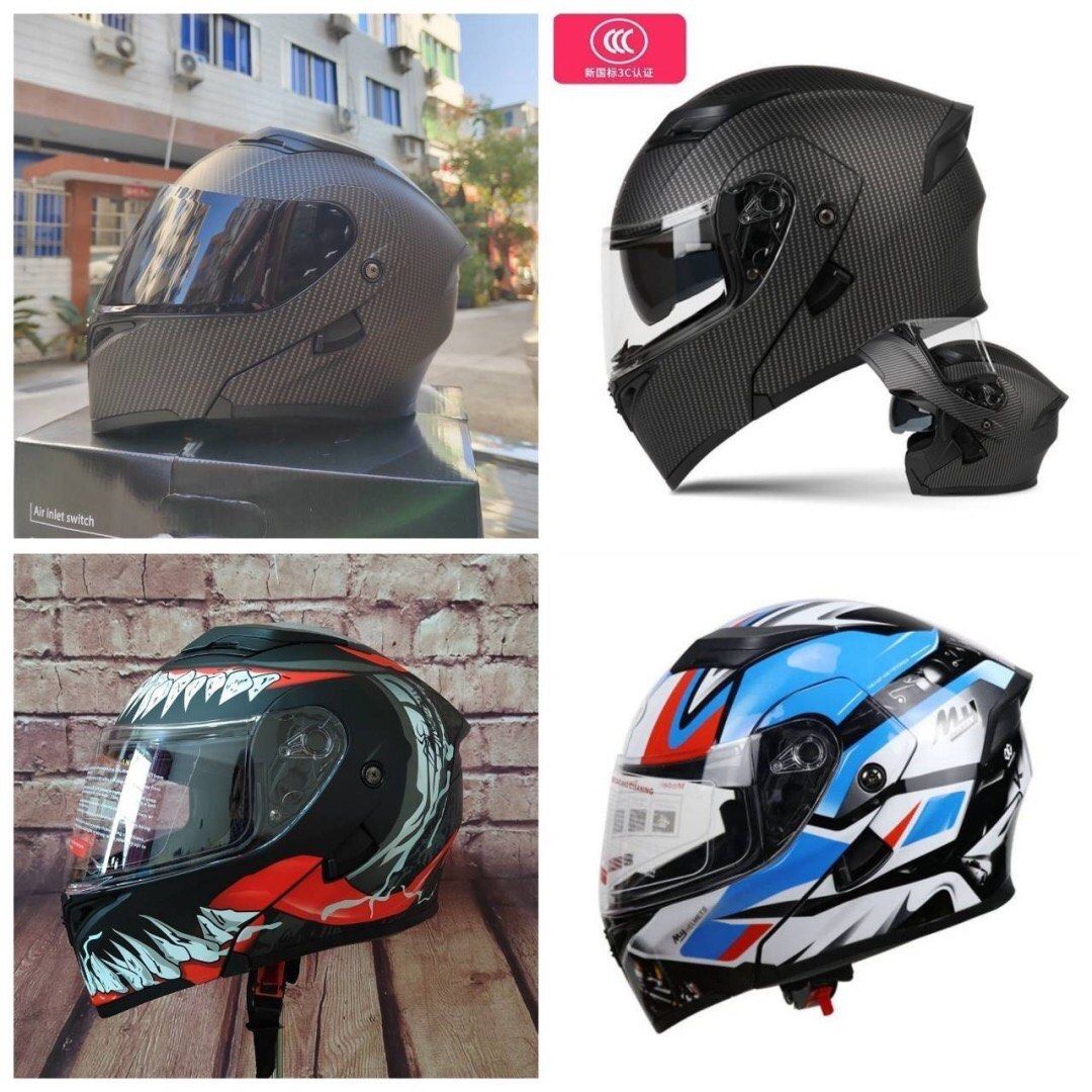 MY (VGV) modular motorbike helmet with double visor and DOT certification Flip-up helmet 100% ...