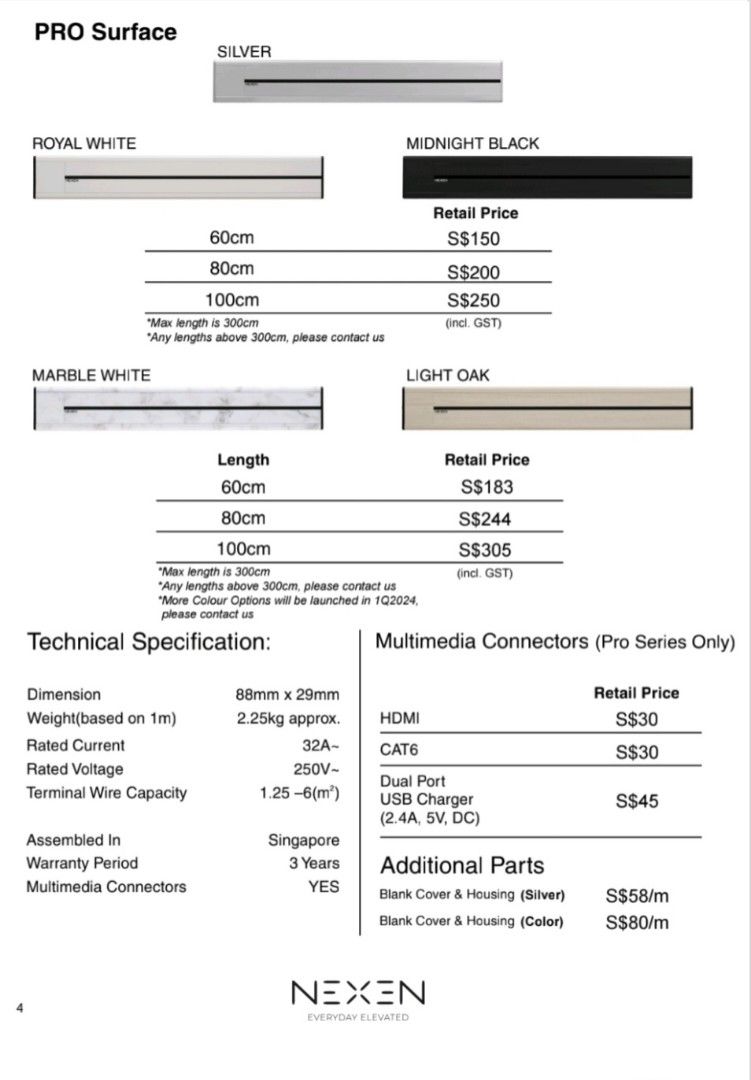 NEXEN Power E-BAR Track System,slim series,pro series ,slim surface Pro ...