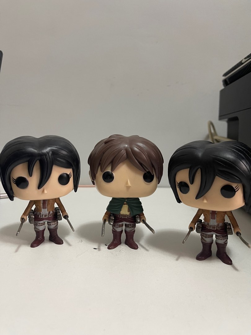 OG Eren and Mikasa Funko Pop, Hobbies & Toys, Toys & Games on Carousell