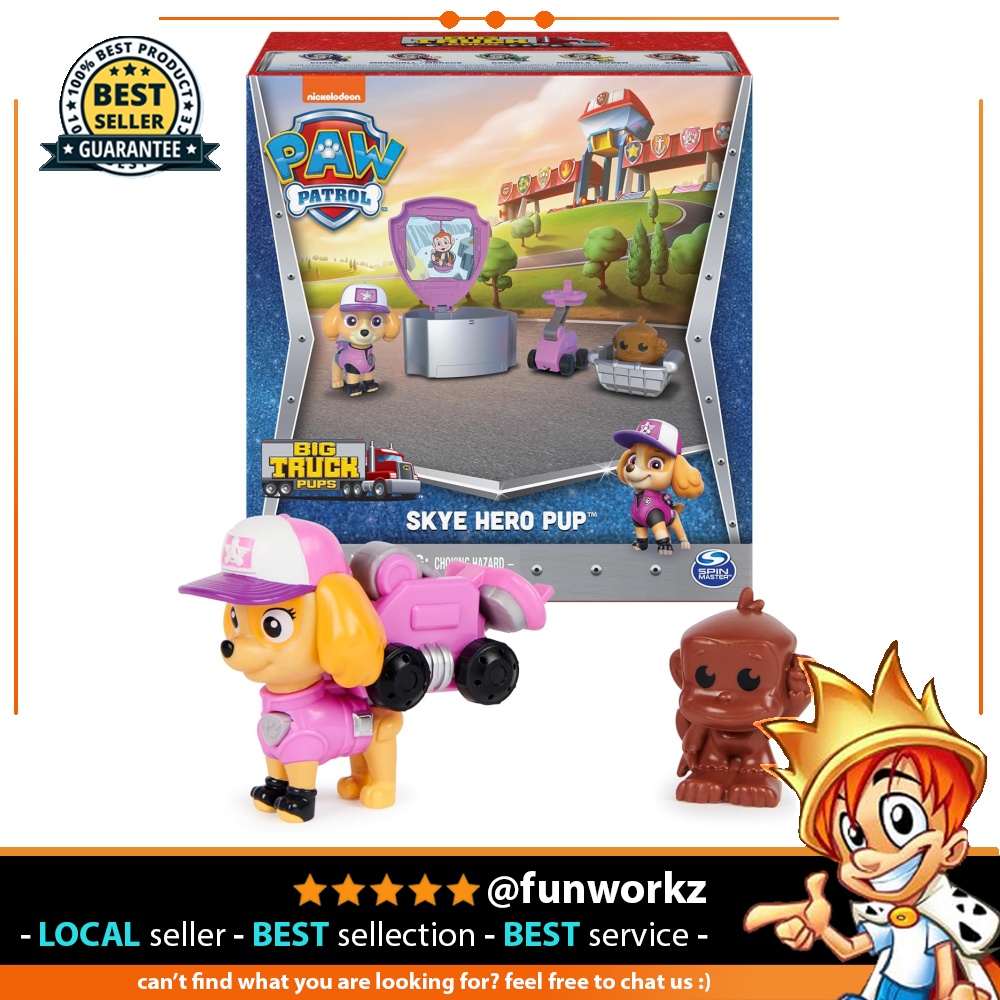 PAW Patrol, Big Truck Pups Skye Action Figure with Clip-on Rescue Drone ...