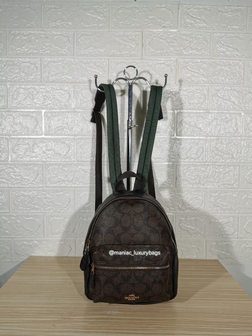 Preloved Backpack COACH *Mini Charlie Backpack in Signature Canvas ...