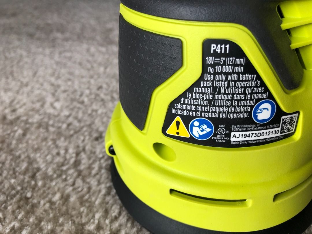 RYOBI P411 18V Lithium-Ion Cordless 5 inch Random Orbit Sander, (Tool ...