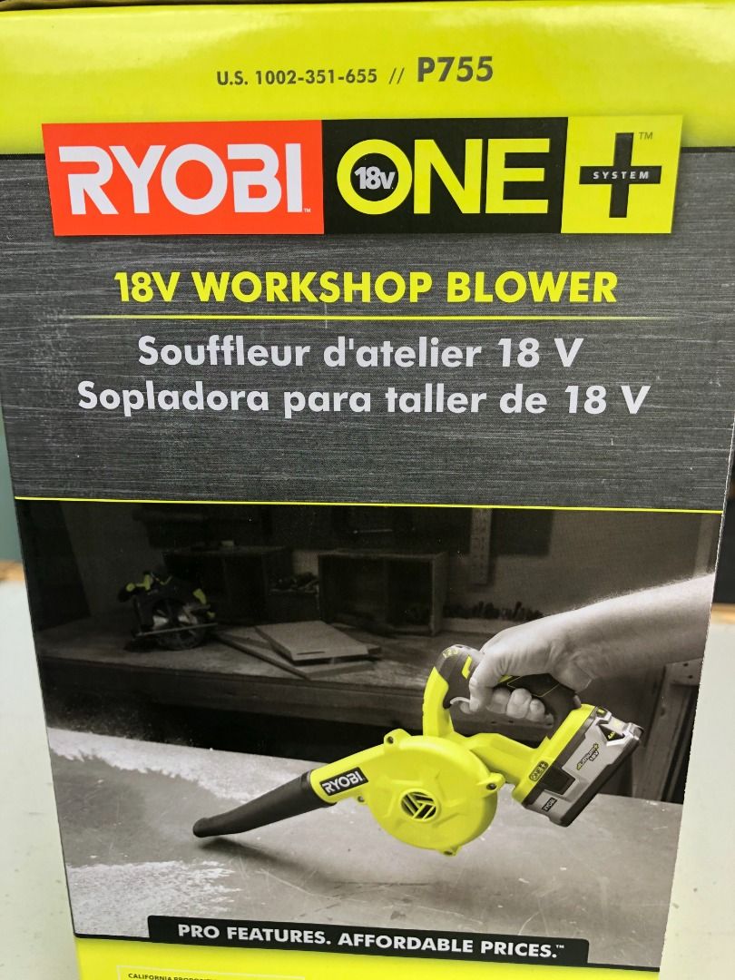Ryobi P755 18V cordless Workshop Blower, Model P755 (Tool only - No ...