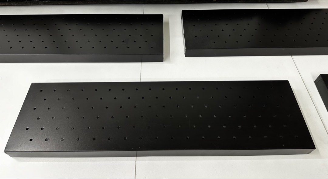 Perforated Metal Shelves, Black, 4 pieces, Shelf, Metal Shelf, Metal ...