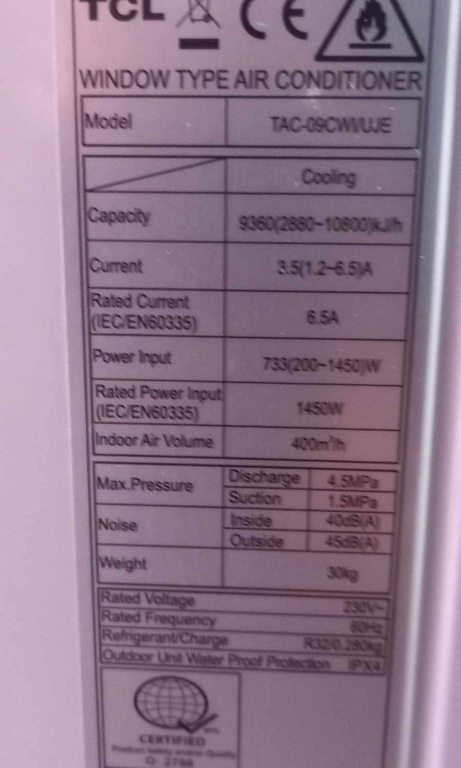 TCL Aircon 1hp, TV & Home Appliances, Air Conditioning and Heating on ...