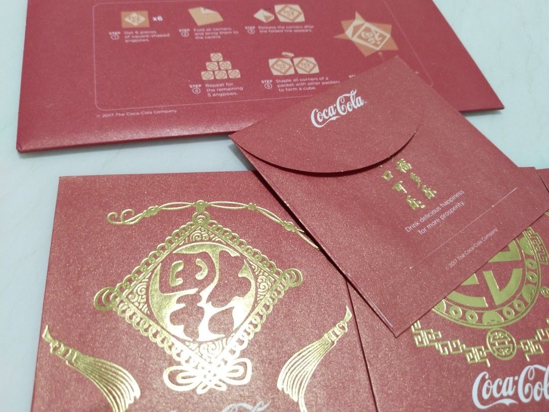 (with envelope) Malaysia Coca Cola Coke Angpow Red Packet set, Hobbies ...