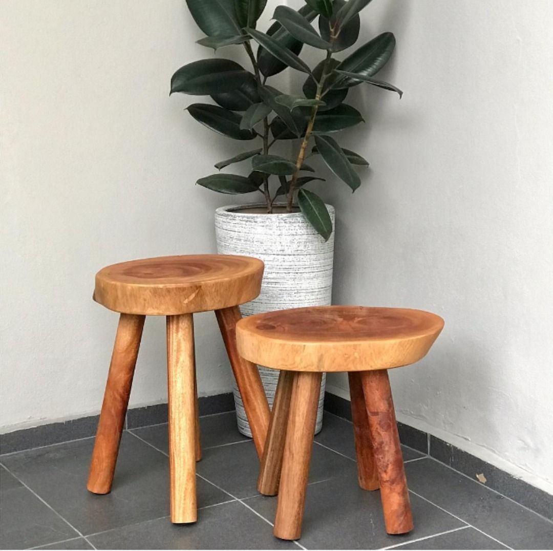 Solid Wood Slab Aesthetic Table, Furniture & Home Living, Furniture ...