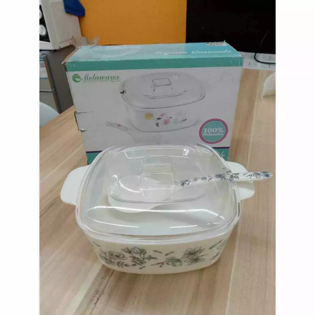 2in1 Melawares Square Casserole, 7" x 4" x 10", Furniture & Home Living ...