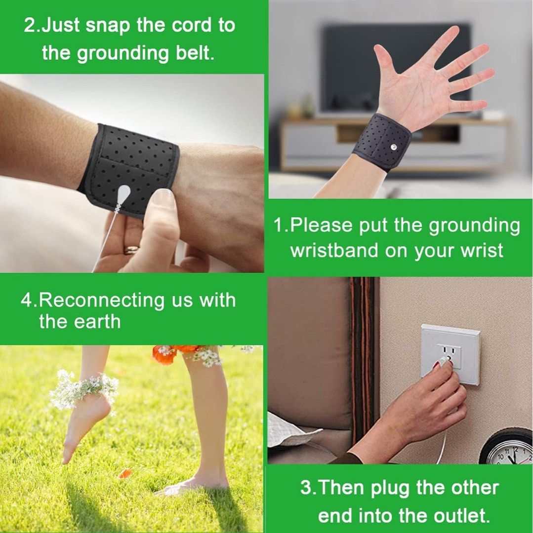 接地氣手帶 接地帶 接地腕帶9*31 cm 送香港插頭 Grounding Strap, Grounding Wristband Protection for Men and Women ...