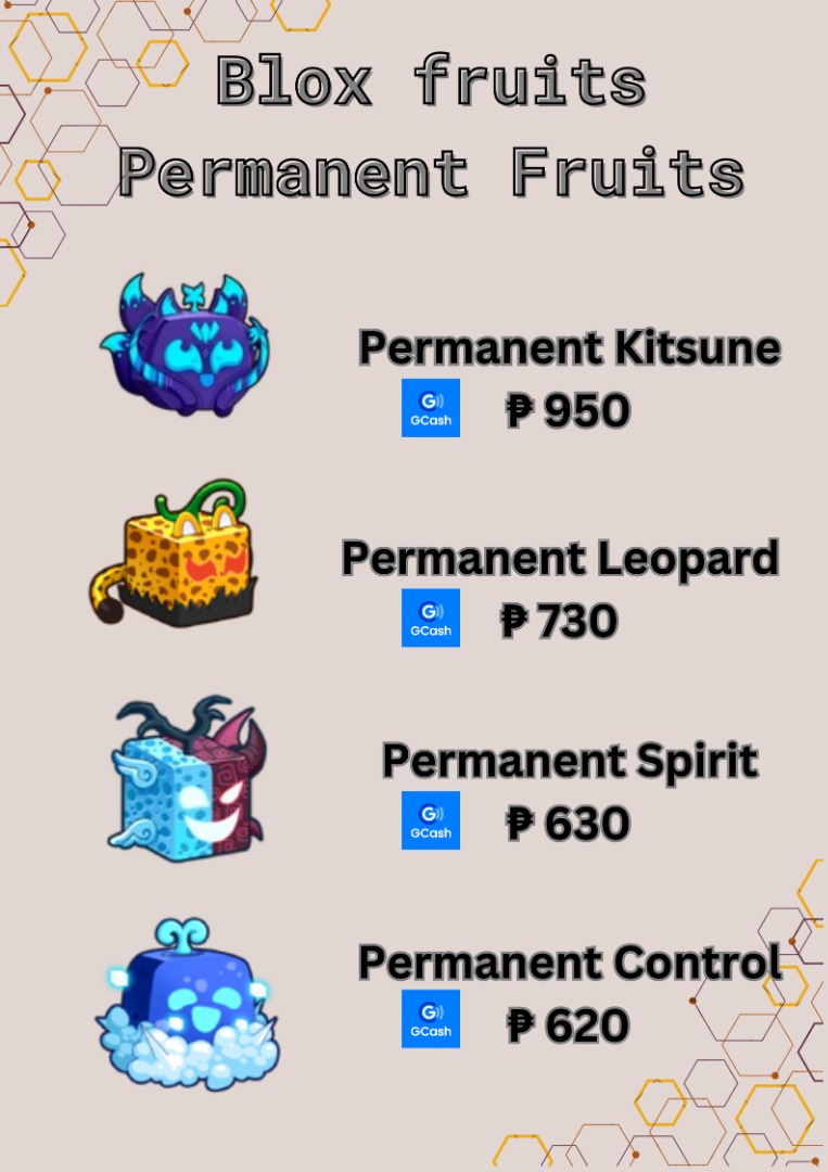 BLOX FRUITS Permanent Fruits, Video Gaming, Gaming Accessories, In-Game ...