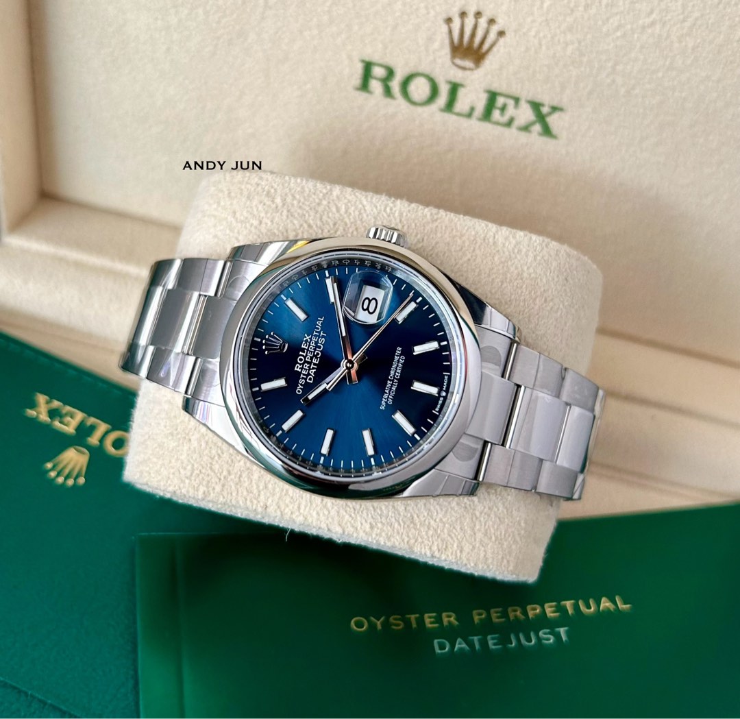Brand New Full Rolex Factory Stickers Datejust 36mm Blue, Luxury ...