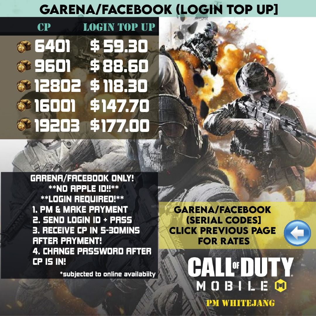 Call of Duty CODM CP Top Up, Video Gaming, Gaming Accessories, In-Game ...