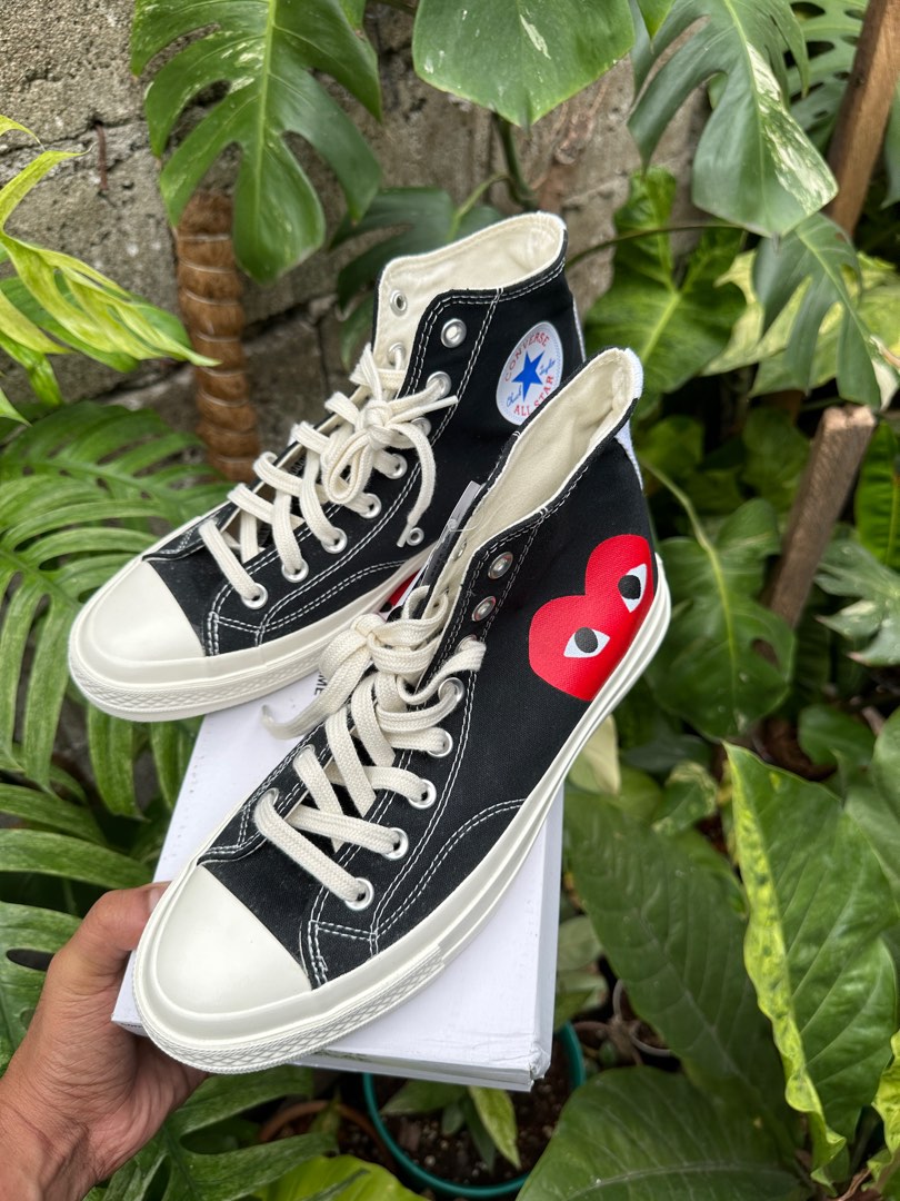 Converse CDG Black High Cut, Men's Fashion, Footwear, Sneakers on Carousell