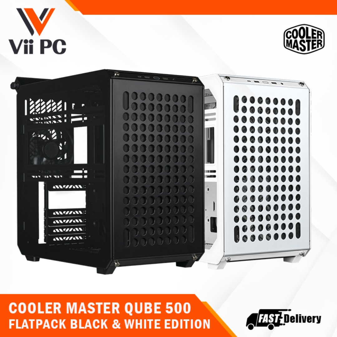 COOLER MASTER QUBE 500 FLATPACK QUBE Series ATX MID TOWER BLACK & WHITE ...