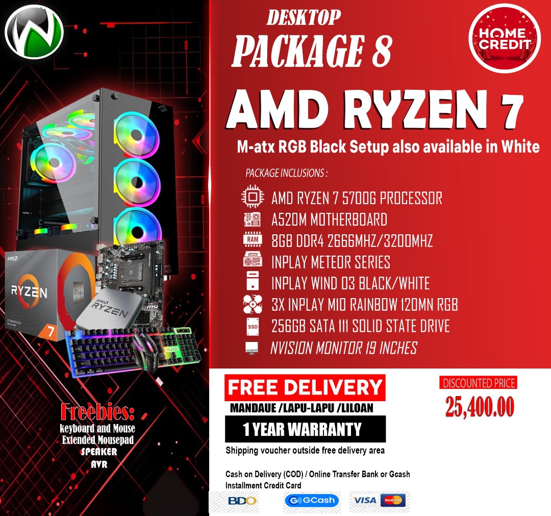 DESKTOP PACKAGE AMD RYZEN 7, Computers & Tech, Desktops on Carousell