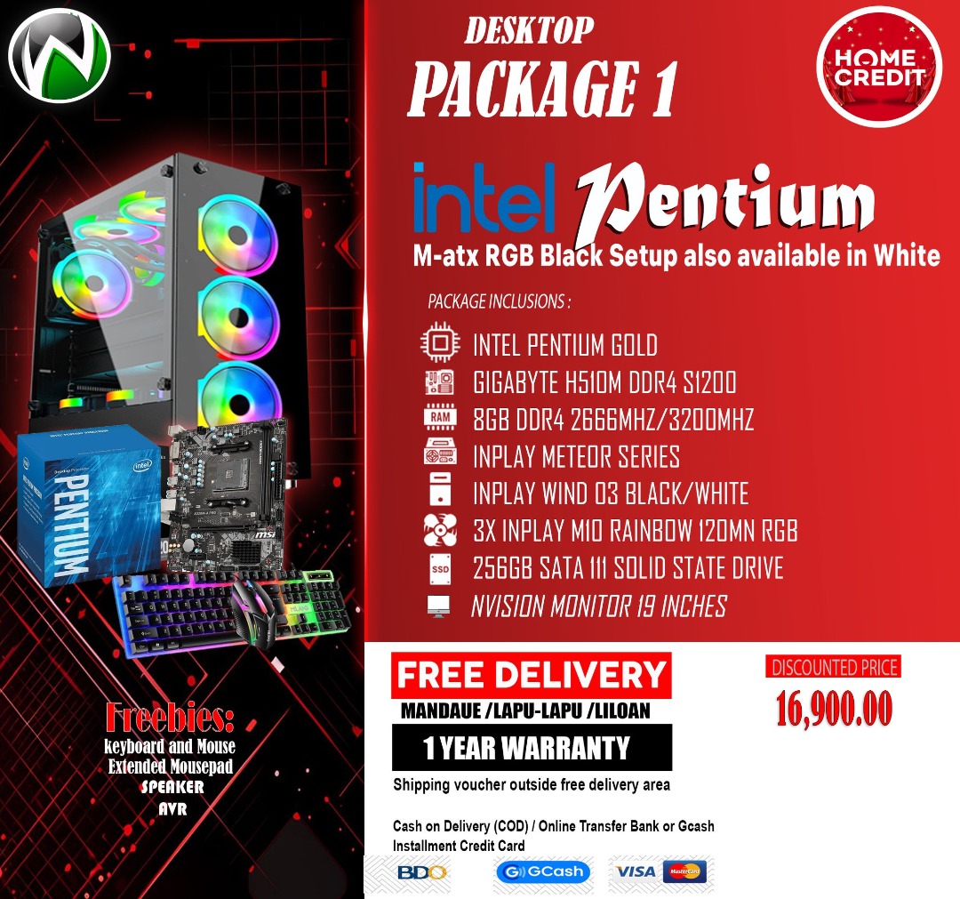 DESKTOP PACKAGE INTEL PENTIUM, Computers & Tech, Desktops on Carousell