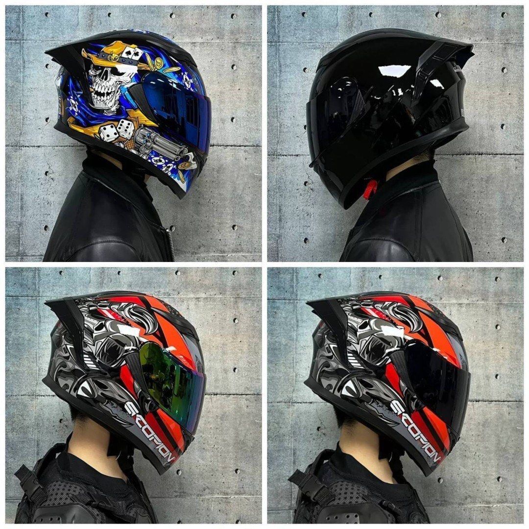 JIEKAI Motorbike full face helmet with dual visors 100% actual photos ...