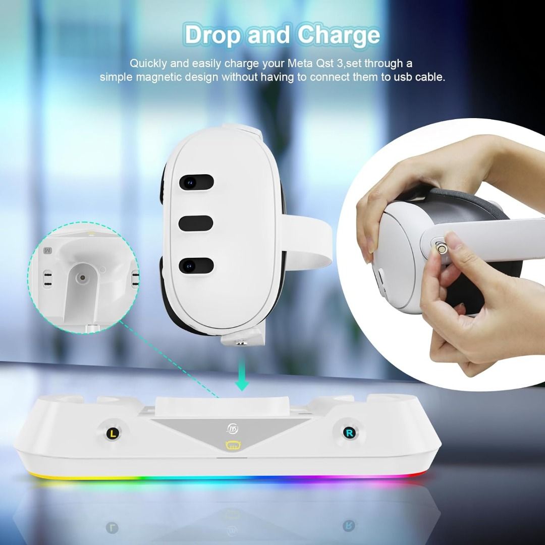 JYS Magnetic Fast Charger Dock Compatible with Meta/Oculus Quest 3 ...
