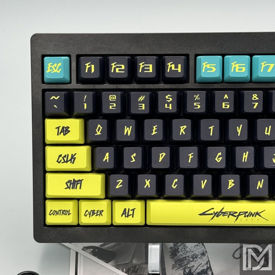 Cyberpunk 2077 Keycap PBT Dye Sub OEM 121pcs Black Yellow Keycaps Fit ...