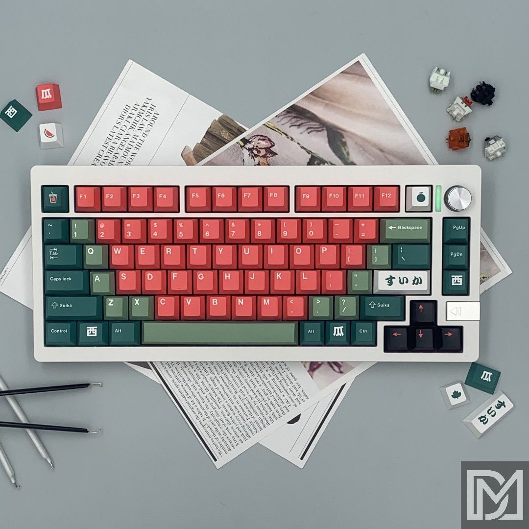 Watermelon Keycap PBT Dye Sub Cherry Red Green Keycaps 129pcs Fit All ...