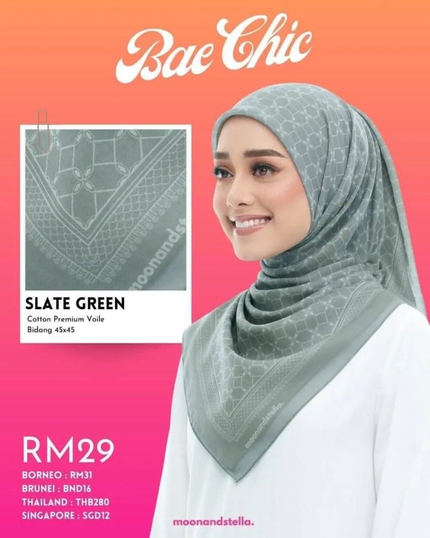 MoonAndStella Plain Monogram, Women's Fashion, Muslimah Fashion, Hijabs ...