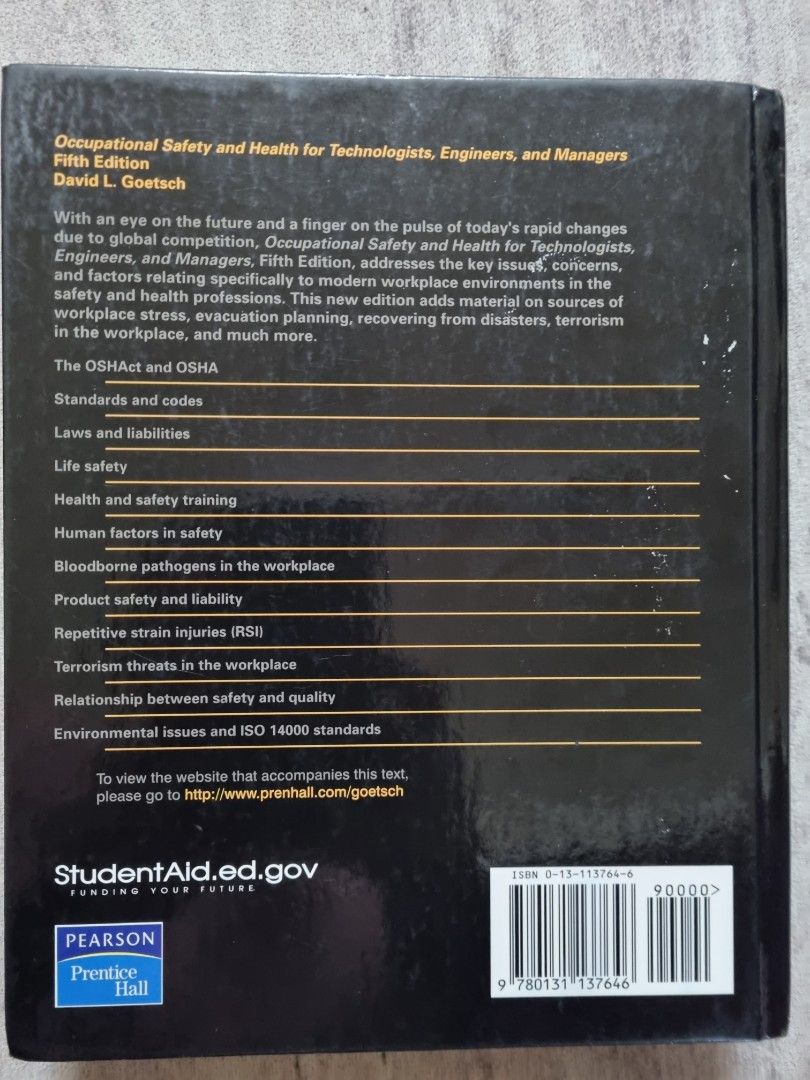 Occupational Safety And Health - OSH (Bigbook), Hobbies & Toys, Books ...