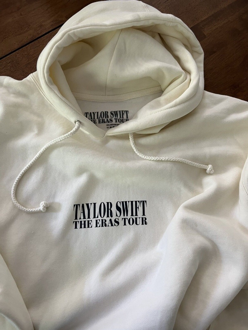 Official TS Eras Tour Merch Beige Hoodie (S), Men's Fashion, Tops ...