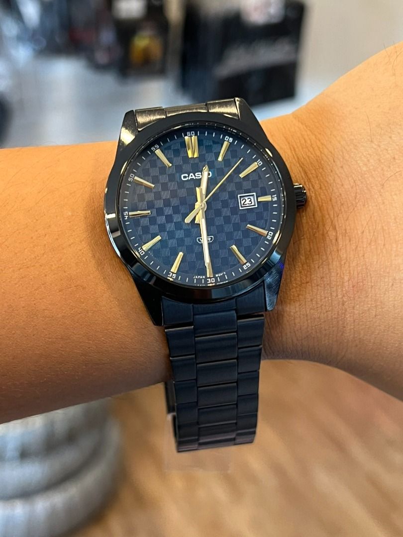 ORIGINAL CASIO Analog Blue Dial Stainless Steel Men's Watch, Men's ...