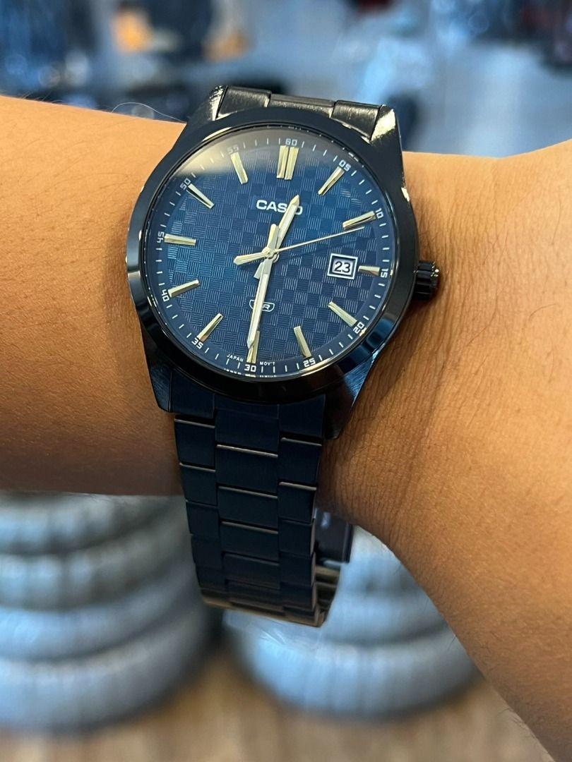 ORIGINAL CASIO Analog Blue Dial Stainless Steel Men's Watch, Men's ...