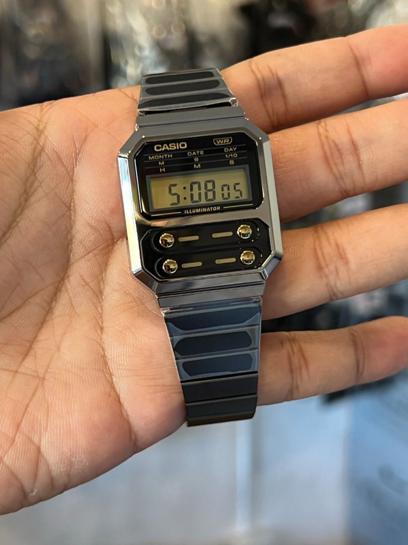 ORIGINAL CASIO Digital Retro Metal-Gold Unisex Watch A100WEGG-1A2 ...
