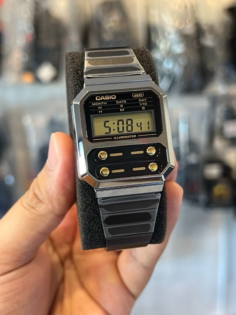 ORIGINAL CASIO Digital Retro Metal-Gold Unisex Watch A100WEGG-1A2 ...
